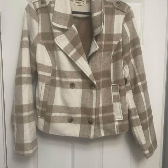 Universal Thread | Jackets & Coats | Universal Thread Cream White Plaid ...